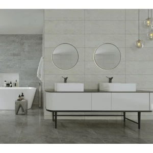 Shop Ceramic Wall Tiles Matte, 30x90 cm 10 mm Thick, Light Grey | Saudi ...