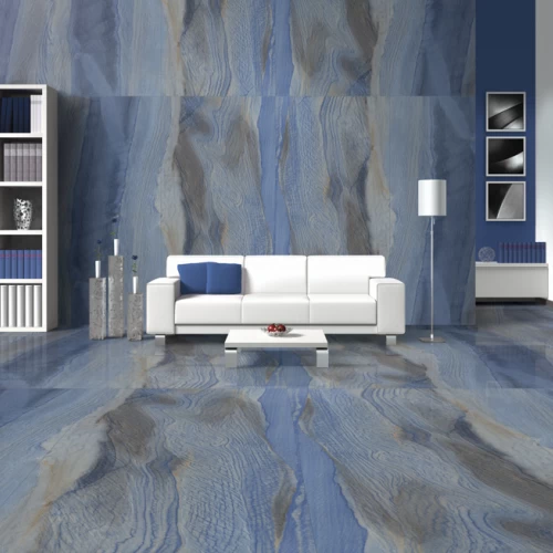 Shop Indian Porcelain Floor Tiles Size 120×240 cm, Blue Color, Azul Model