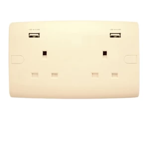 Shop Electrical Switch socket 2 gang with USB charger 13 Amp Alfanar ...