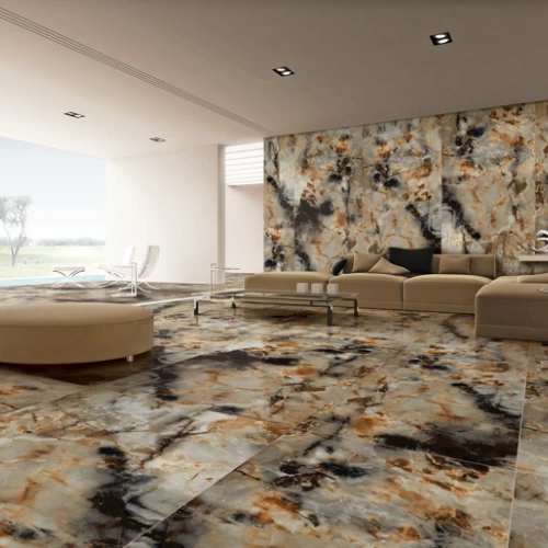 Shop Indian Porcelain Floor Tiles Size 120×240 cm, Onyx fantasia Model