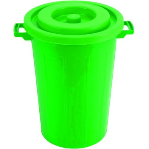 Buy HDPE plastic waste bin 85 liters green color - YouMats